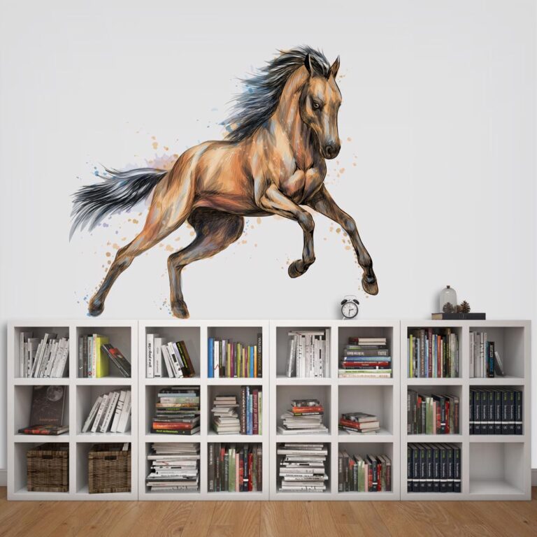 Sticker Cheval Galop Aquarelle | Stickers Animaux | StickerDeco.fr
