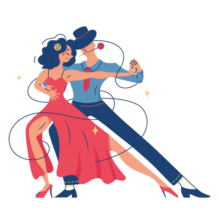 Sticker Couple Tango | Stickers Danse | Stickerdeco.fr