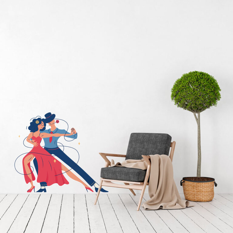 Sticker Couple Tango | Stickers Danse | Stickerdeco.fr