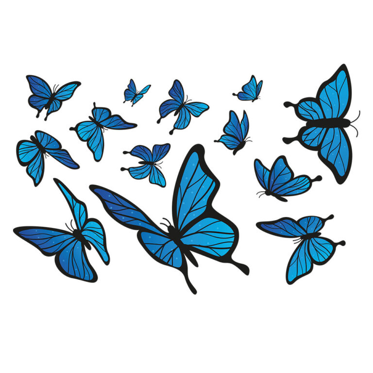 Sticker Essaim Papillons Azur | Stickers Animaux | StickerDeco.fr
