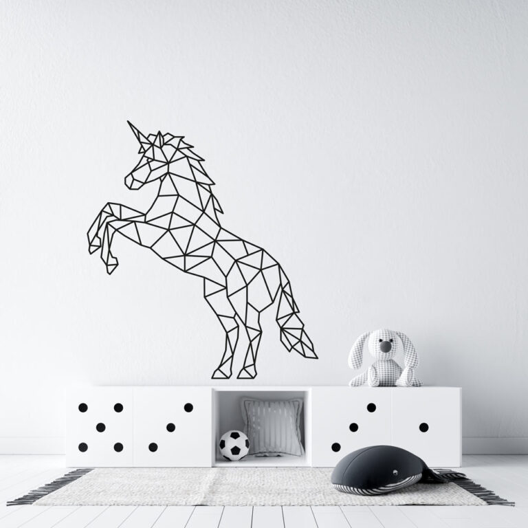 Sticker Licorne Cabrée Origami | Stickers Animaux | Stickerdeco.fr