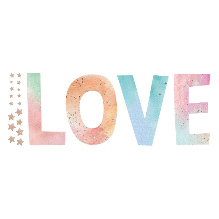 Sticker Love Étoile Aquarelle | Stickers Amour | Stickerdeco.fr