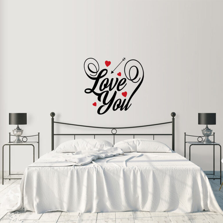 Sticker Love You Petits Coeurs | Stickers Amour | Stickerdeco.fr