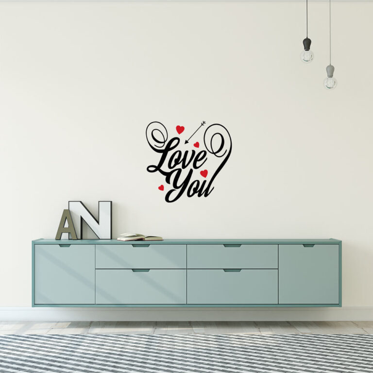 Sticker Love You Petits Coeurs | Stickers Amour | Stickerdeco.fr