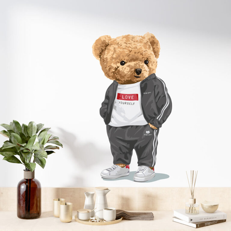 Sticker Teddy Streetwear Self Love | Animaux | StickerDeco.fr