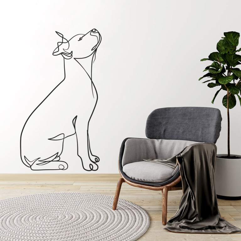 Sticker Chien Line Art | Stickers Animaux | StickerDeco.fr
