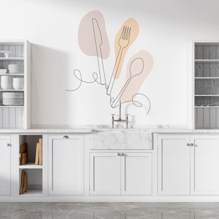 Sticker Couverts Gourmet Abstrait | Cuisines | Stickerdeco.fr