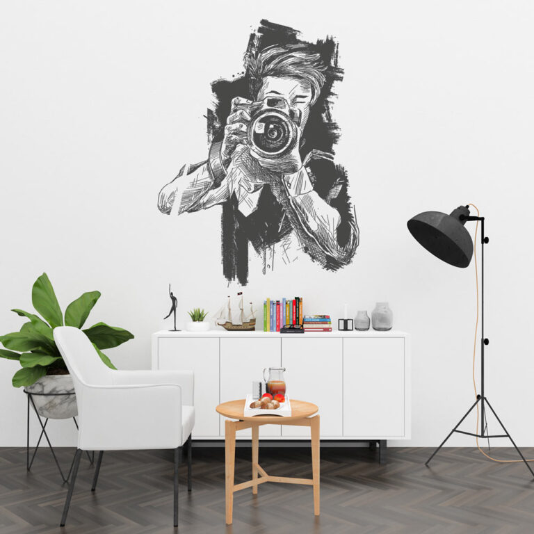 Sticker Esquisse Photographe | Stickers Vintages | Stickerdeco.fr