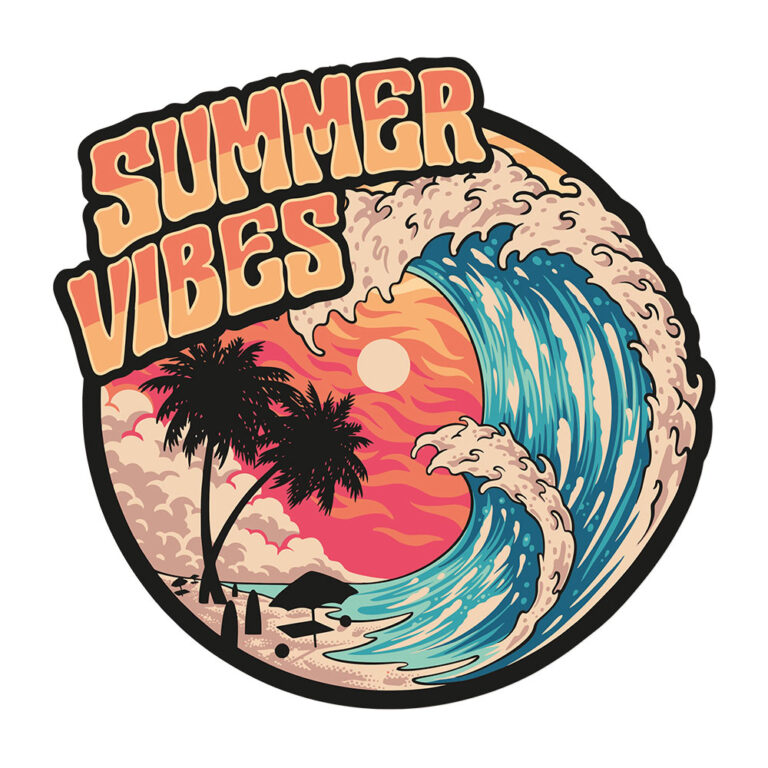 Sticker Évasion Été Tropical | Stickers Plage | Stickerdeco.fr