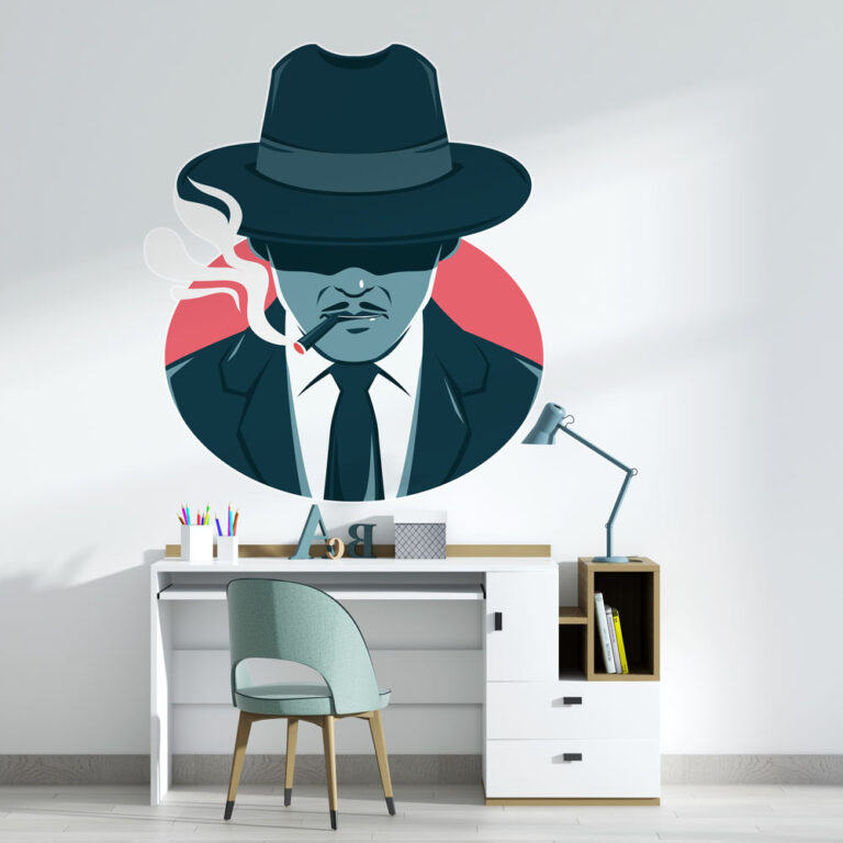 Sticker Homme Énigmatique | Stickers Vintages | Stickerdeco.fr