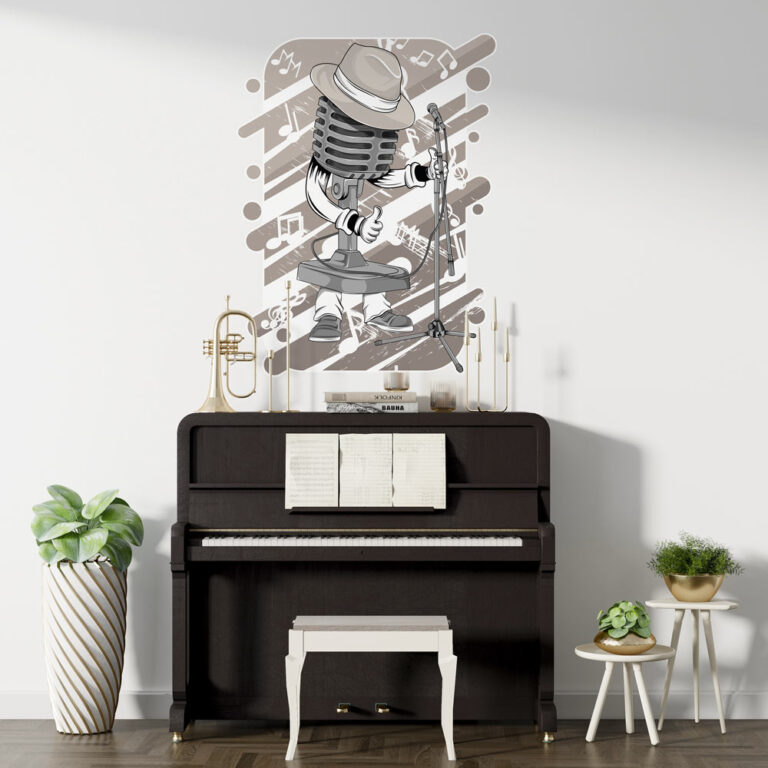 Sticker Micro Jazz Swing | Stickers Musique | Stickerdeco.fr