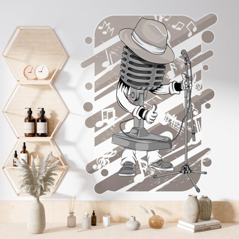 Sticker Micro Jazz Swing | Stickers Musique | Stickerdeco.fr