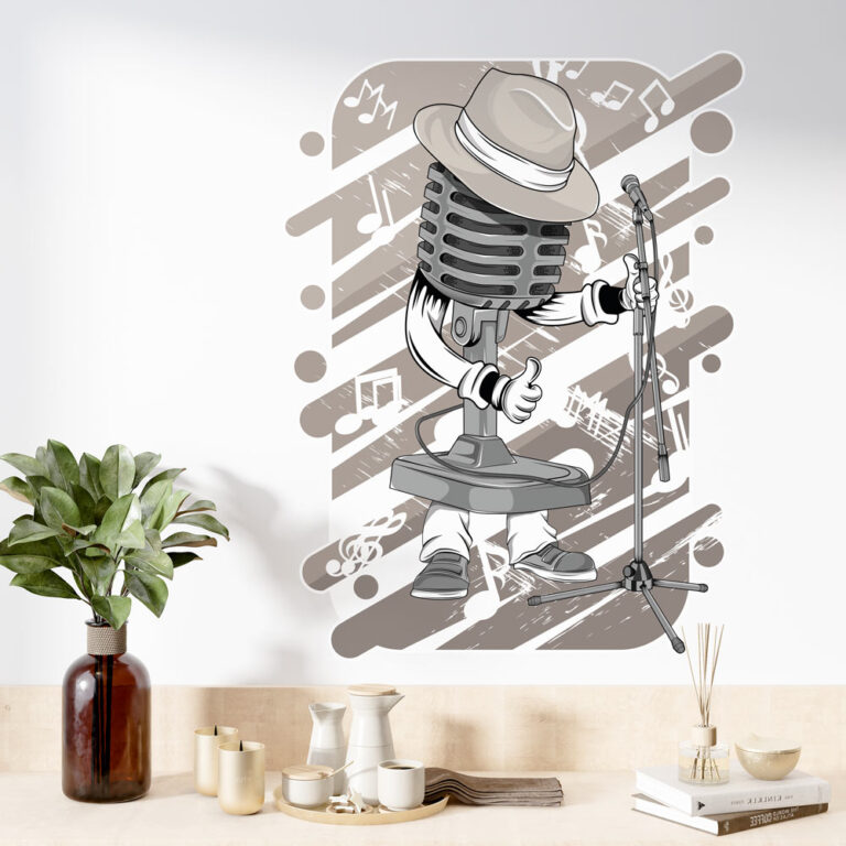 Sticker Micro Jazz Swing | Stickers Musique | Stickerdeco.fr