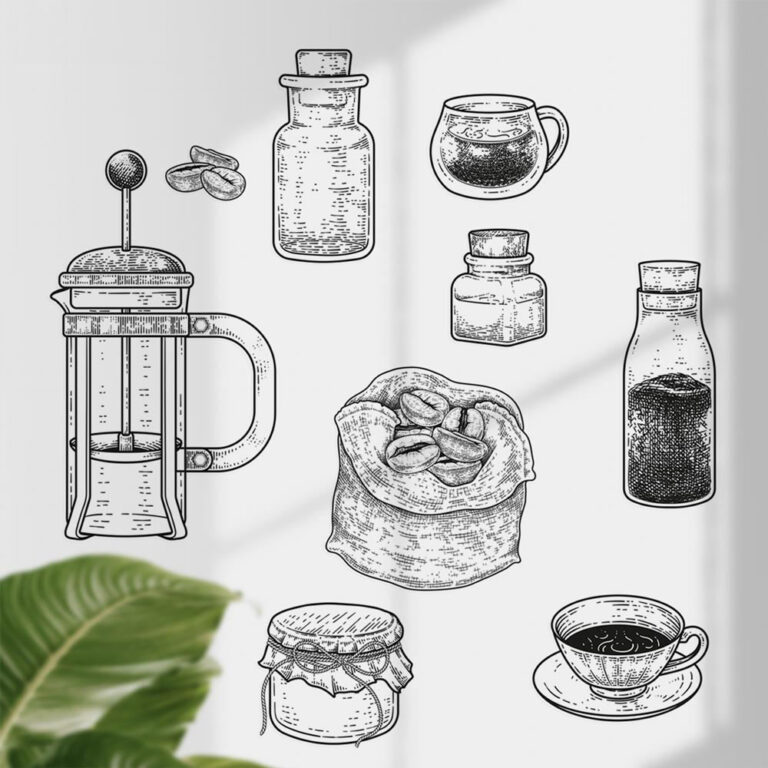 Sticker Set Café Idéal | Stickers Cuisines | Stickerdeco.fr