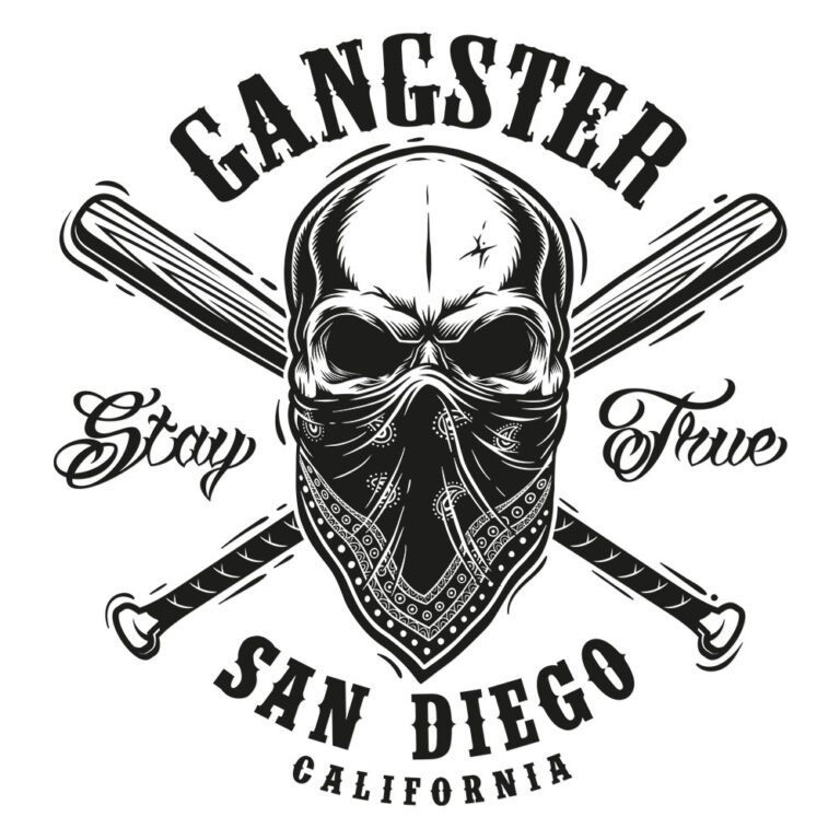 Sticker Tête De Mort Gangster | Stickers Crânes | Stickerdeco.fr