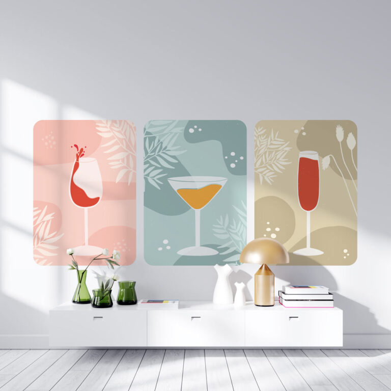 Sticker Trio Apéro Pastel | Stickers Minimalistes | Stickerdeco.fr