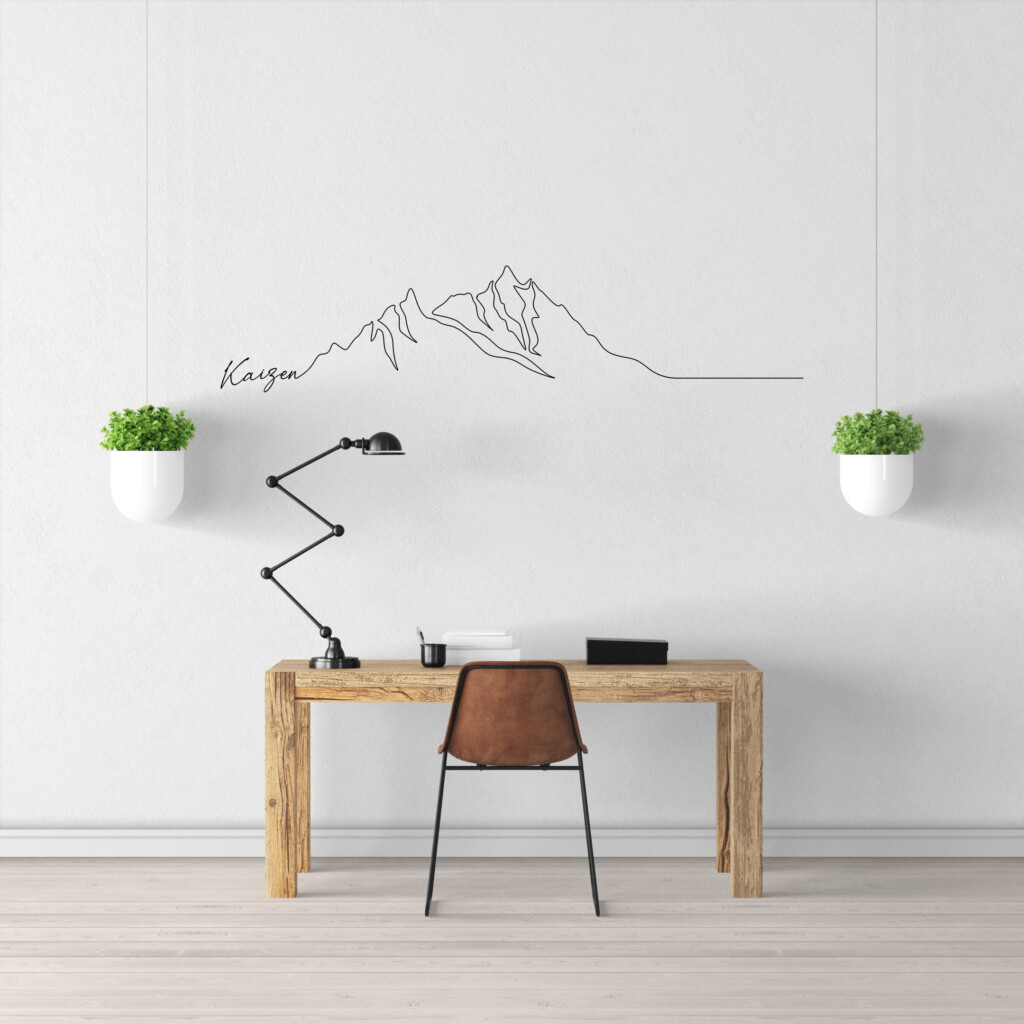 Sticker Kaizen Everest Line Art - Sticker Deco | Stickerdeco.fr