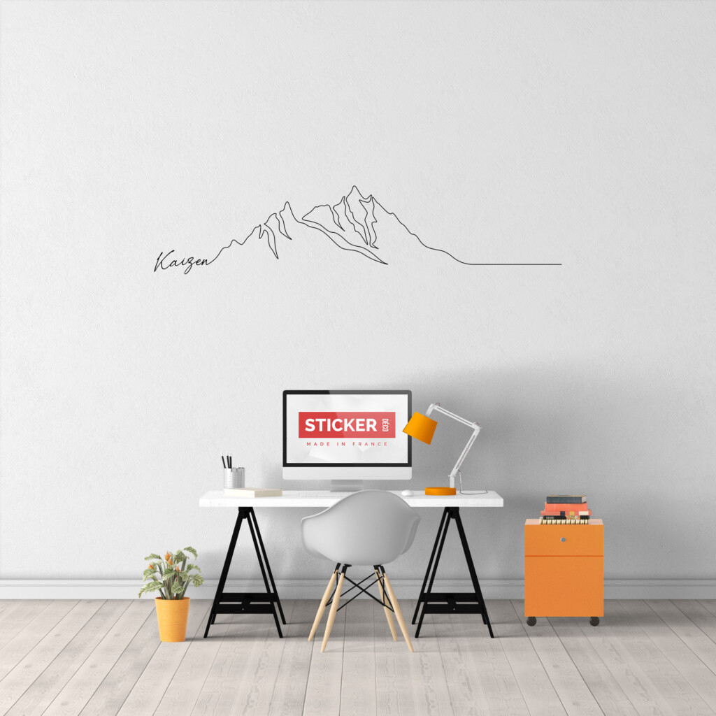 Sticker Kaizen Everest Line Art - Sticker Deco | Stickerdeco.fr