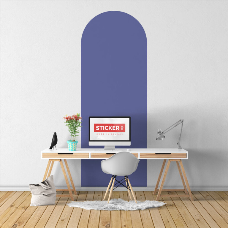 Sticker Arche Fine Bleu Persan | Arche Minimaliste | Stickerdeco.fr